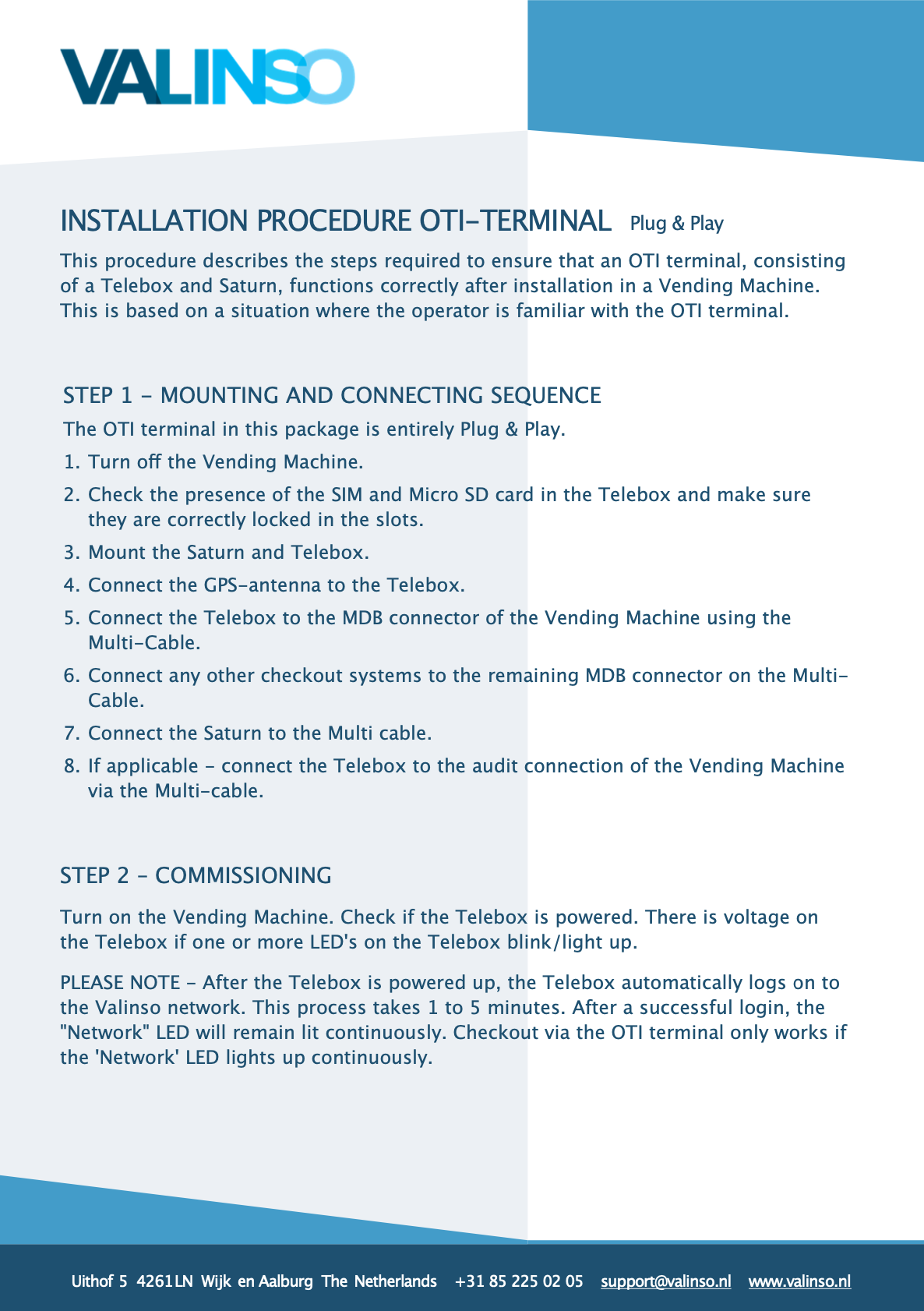 Leaflet OTI Installation Plug & Play – Valinso Service